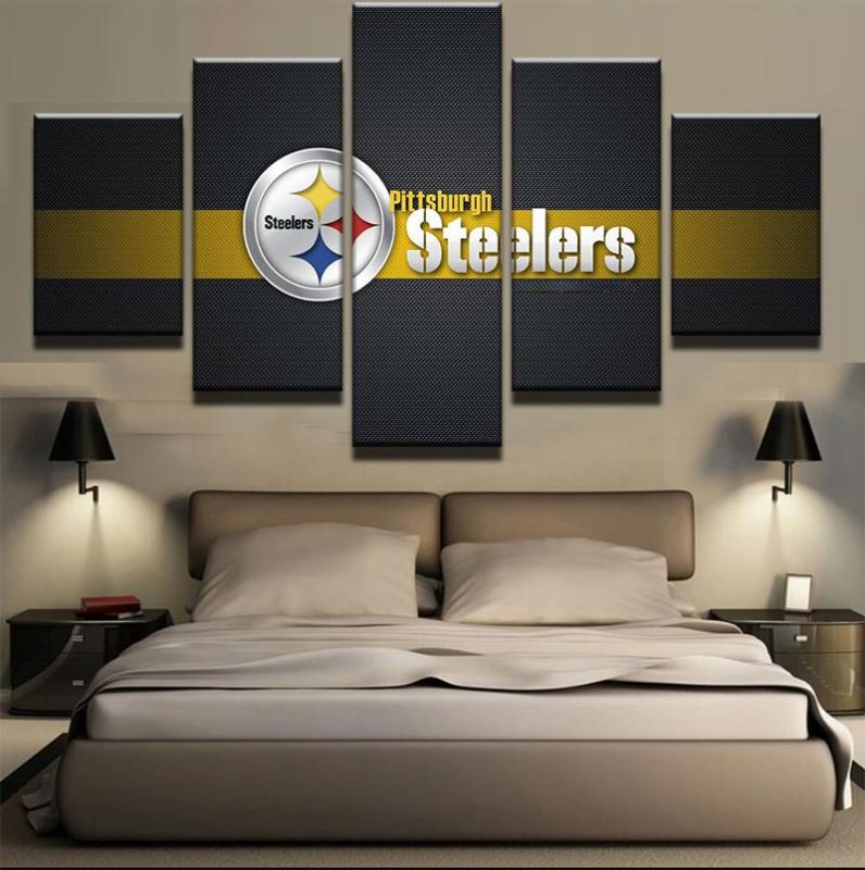 Pittsburgh Steelers Logo Rugby - Sport 5 Panel Canvas Art Wall Decor ...