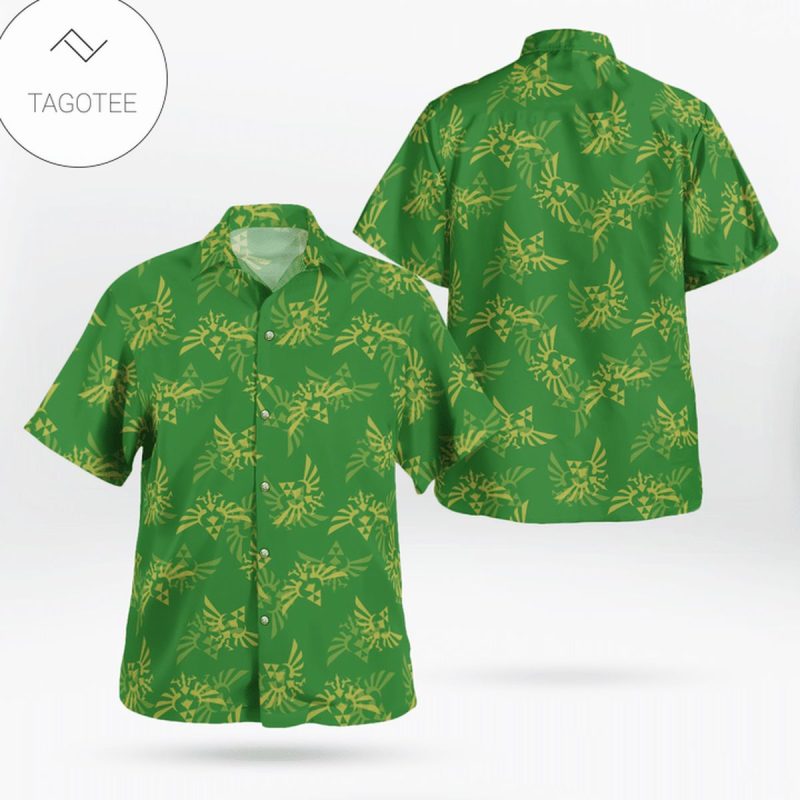 Legend Of Zelda Symbol Green Hawaiian Shirt- Tagotee - Hot Sale 2025