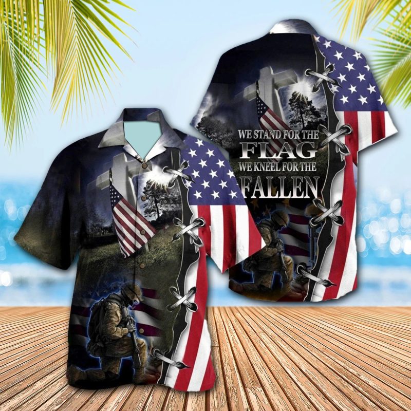 Veteran We Stan For The Flag Kneel For The Fallen Hawaiian Shirt - Hot ...